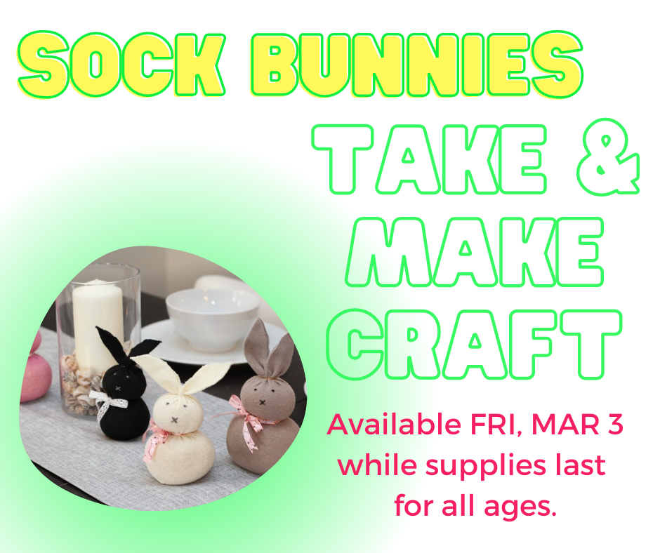Take and Make Sock Bunnies | Ripon Public Library